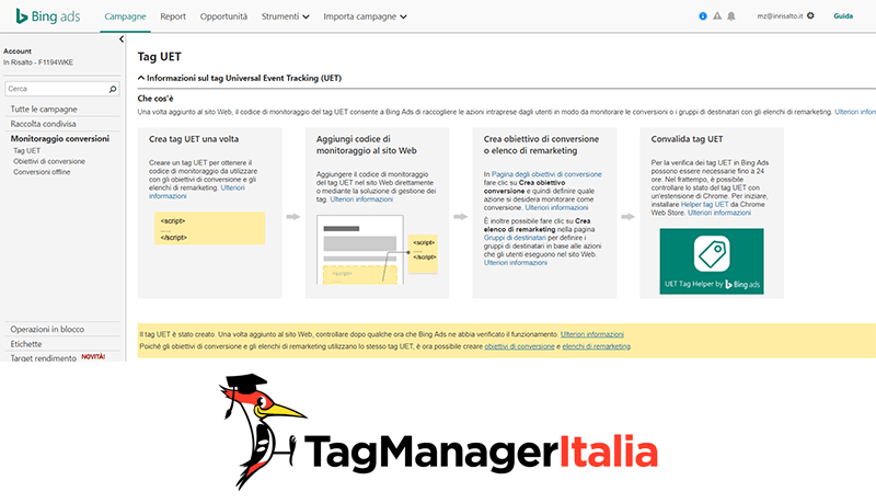 Implementare le conversioni di Bing UET con Google Tag Manager