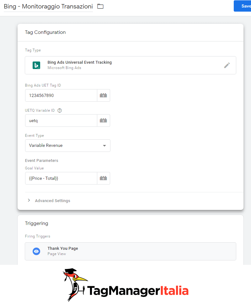 Come Tracciare le Transazioni su Bing UET con Google Tag Manager