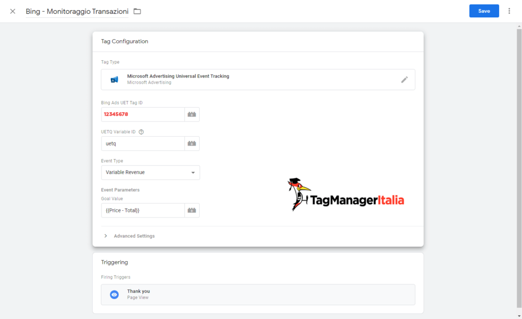 Come Tracciare le Transazioni su Bing UET con Google Tag Manager